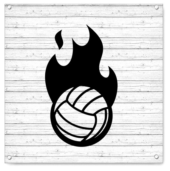 Flaming Volleyball Drawing