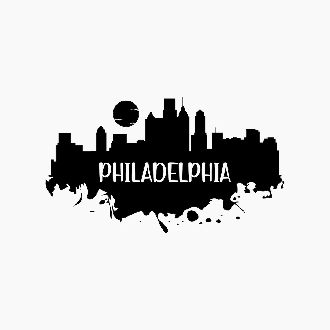 Philadelphia Skyline Silhouette. Svg Png Eps Dxf Cut Files. - Etsy