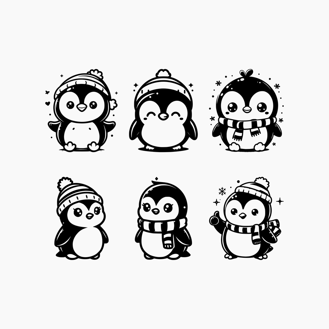 Penguin SVG Bundle, Commercial Use Graphics (6 Files) - Etsy