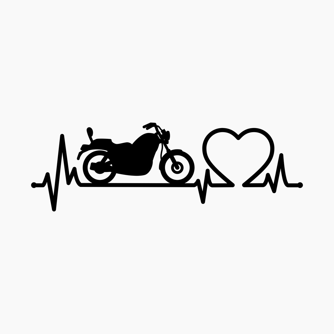 Motorcycle heartbeat 3. Svg Png Eps Dxf Cut files. | Etsy