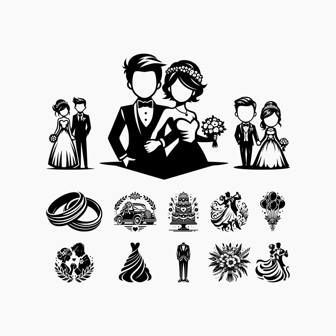 Wedding. 13 Svg Bundle. Svg Png Eps Dxf Cut Files. - Etsy