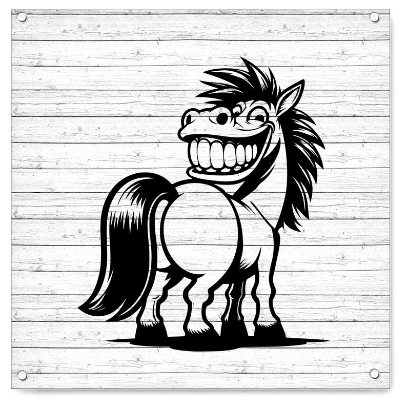 Lustiges Cartoon-Pferd von hinten. SVG-Png-Eps-Dxf-Cut-Dateien. - Etsy.de