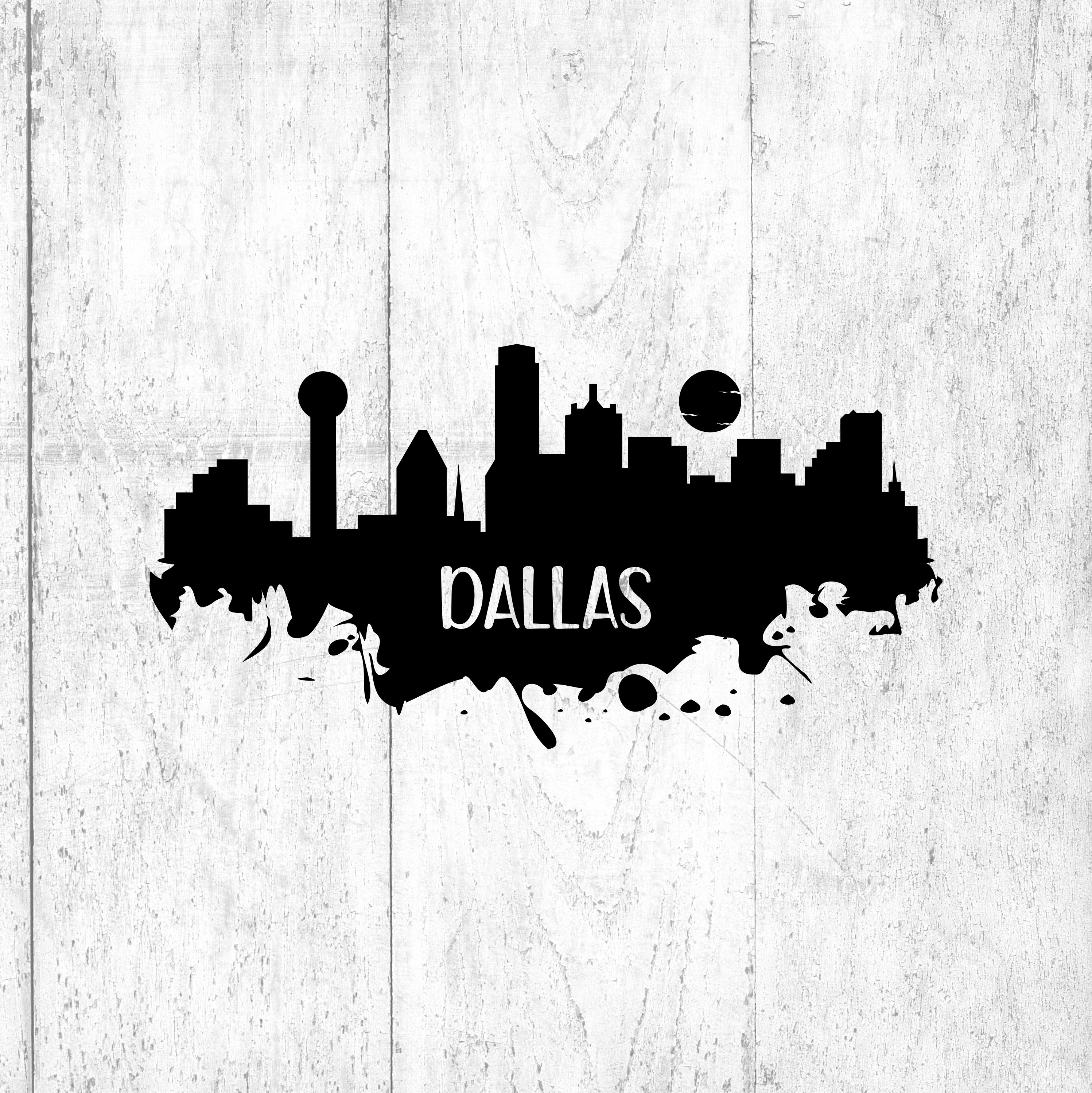 Dallas Skyline Silhouette. Svg Png Eps Dxf Cut Files. - Etsy