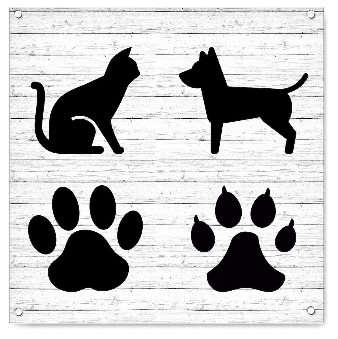 Dog and Cat Paw Print. Svg Png Eps Dxf Cut Files. | Etsy