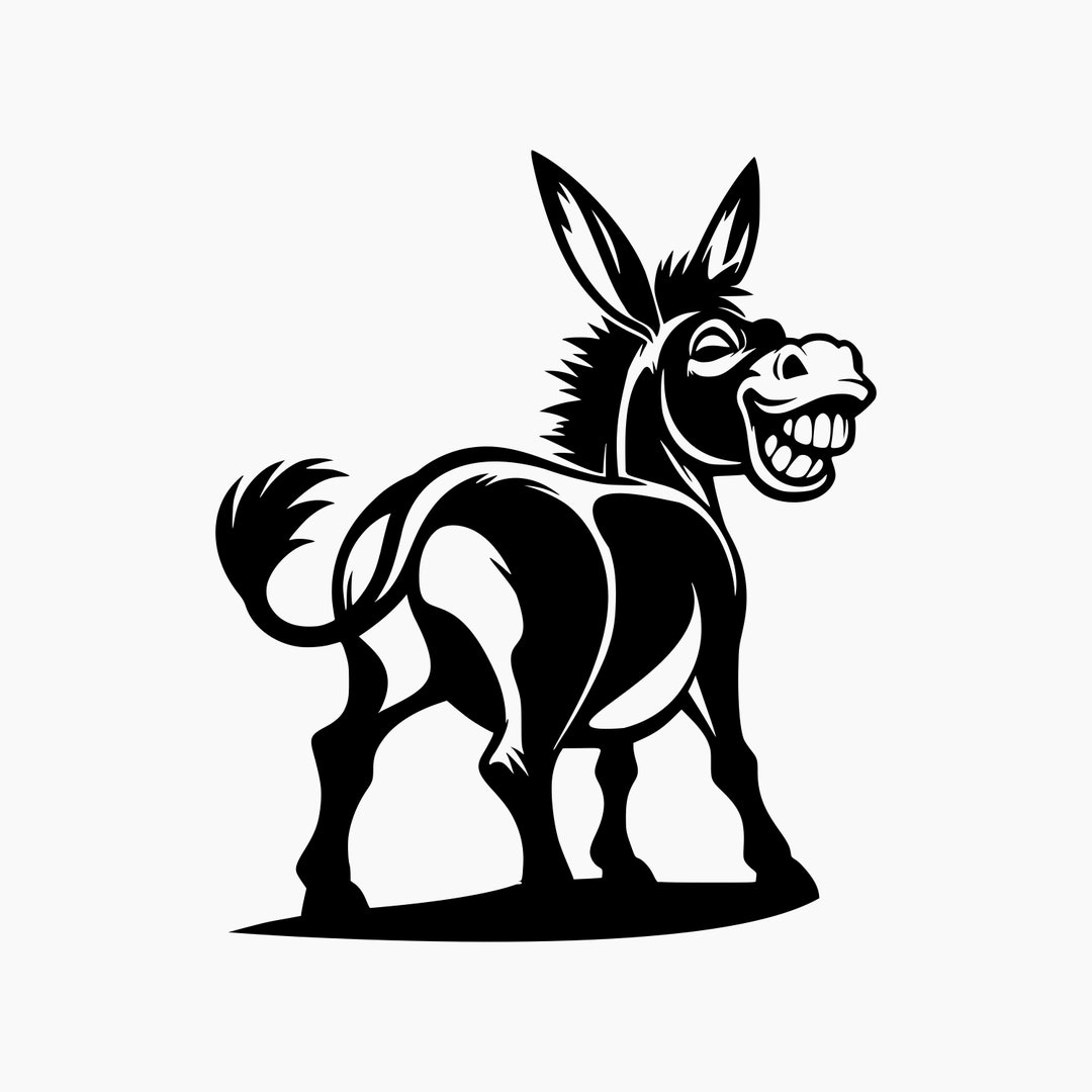 Funny Cartoon Donkey From Behind. Svg Png Eps Dxf Cut Files. - Etsy