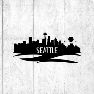 Seattle Skyline Silhouette. Svg Png Eps Dxf Cut Files. - Etsy