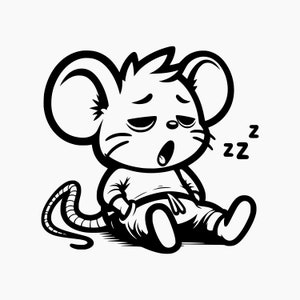 Tired Mouse. 4 Svg Bundle. Svg Png Eps Dxf Cut Files. - Etsy