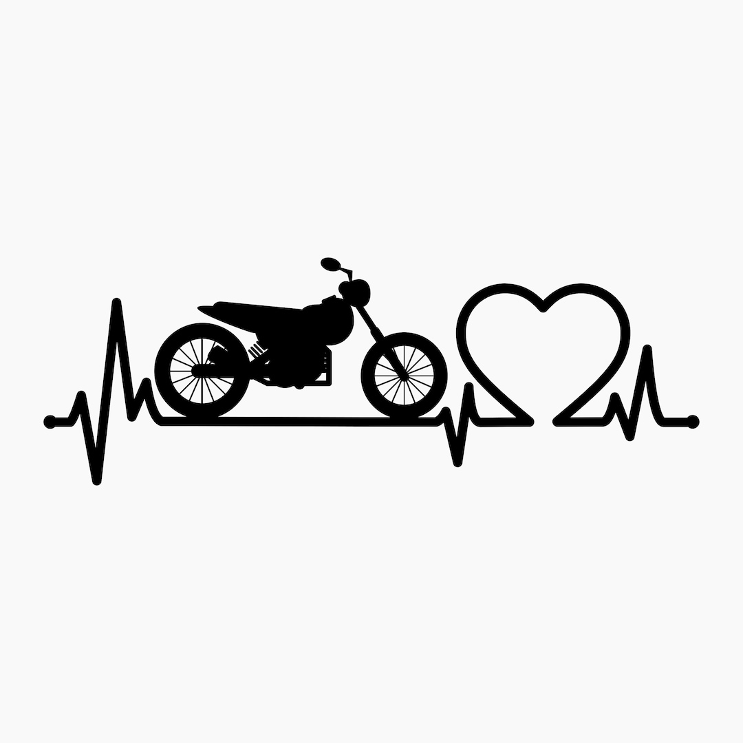 Motorcycle Heartbeat #1. Svg Png Eps Dxf Cut Files. - Etsy