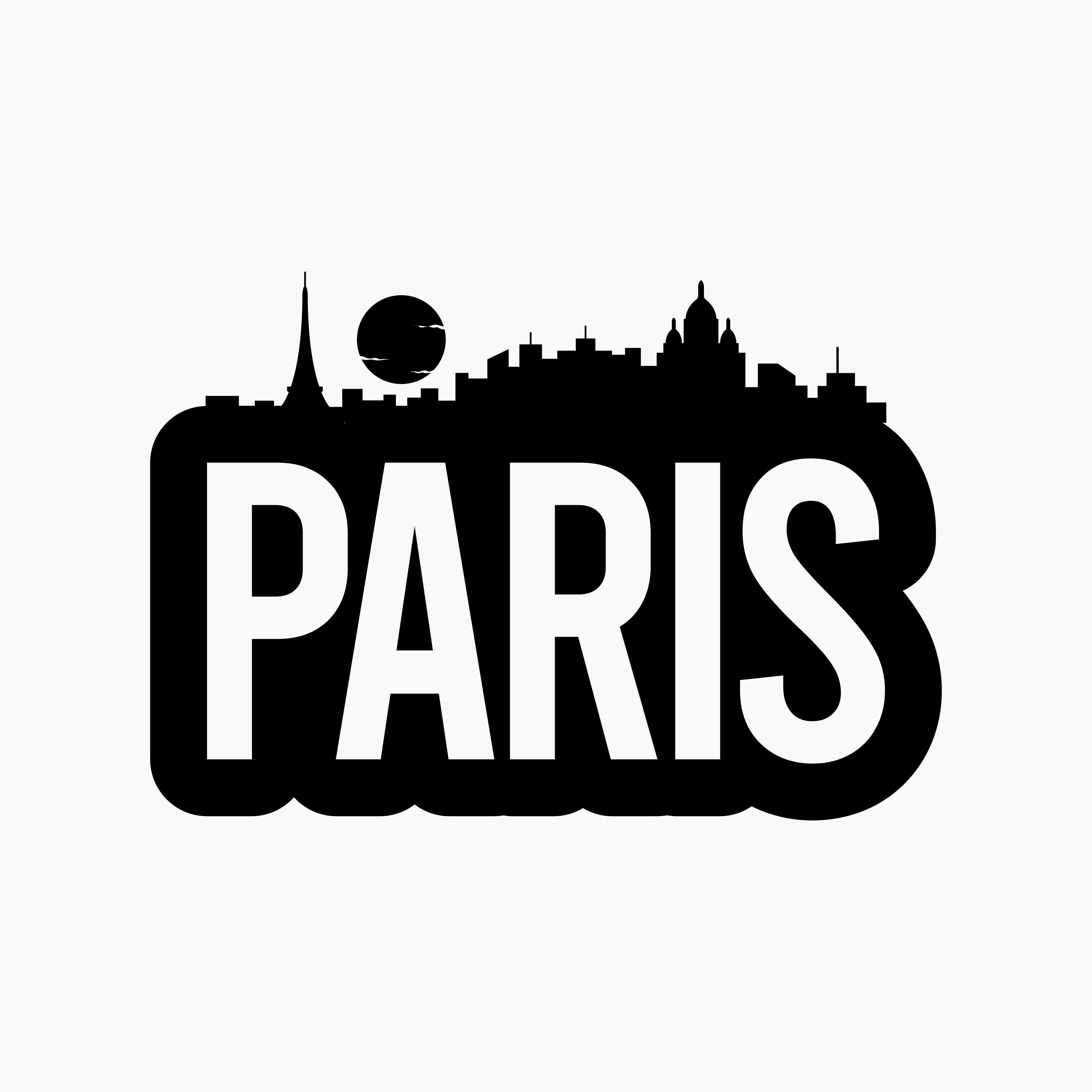 Paris Bold Skyline. Svg Png Eps Dxf Cut Files. - Etsy