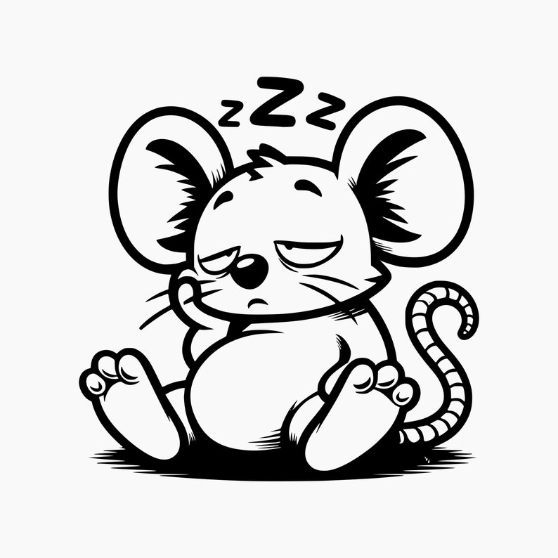 Tired Mouse. 4 Svg Bundle. Svg Png Eps Dxf Cut Files. - Etsy