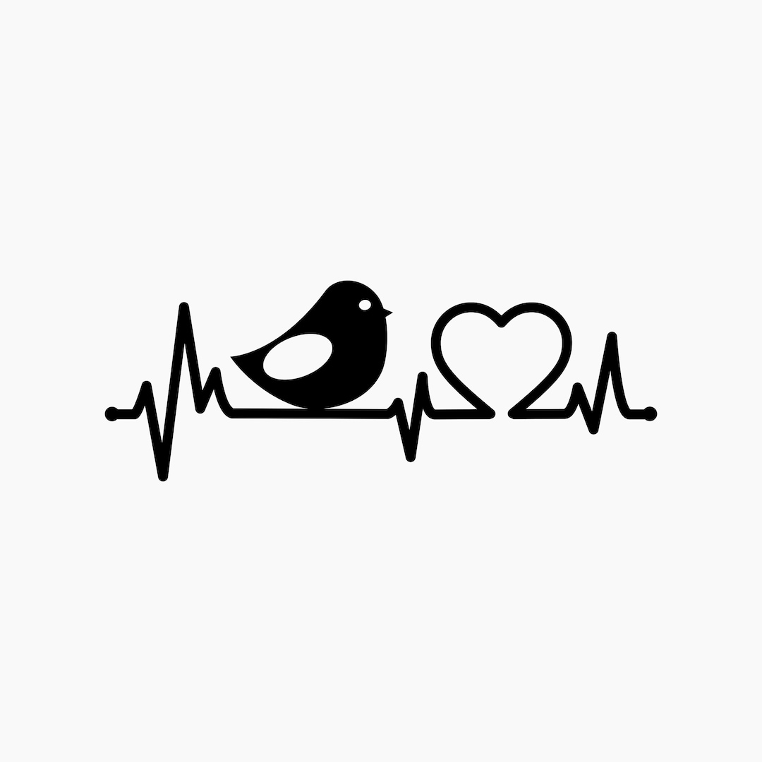 Bird Heartbeat. Svg Png Eps Dxf Cut Files. - Etsy