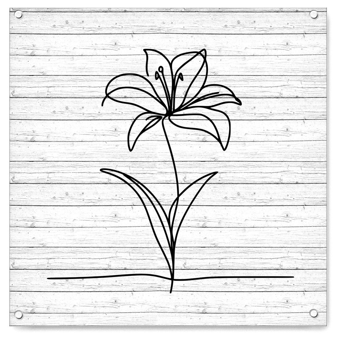 Lily Line Drawing. Svg Png Eps Dxf Cut Files. - Etsy