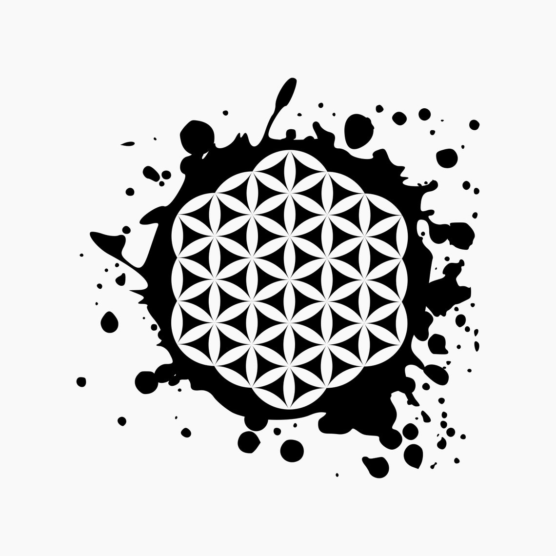 Flower of Life Splat Ink. Svg Png Eps Dxf Cut Files. - Etsy