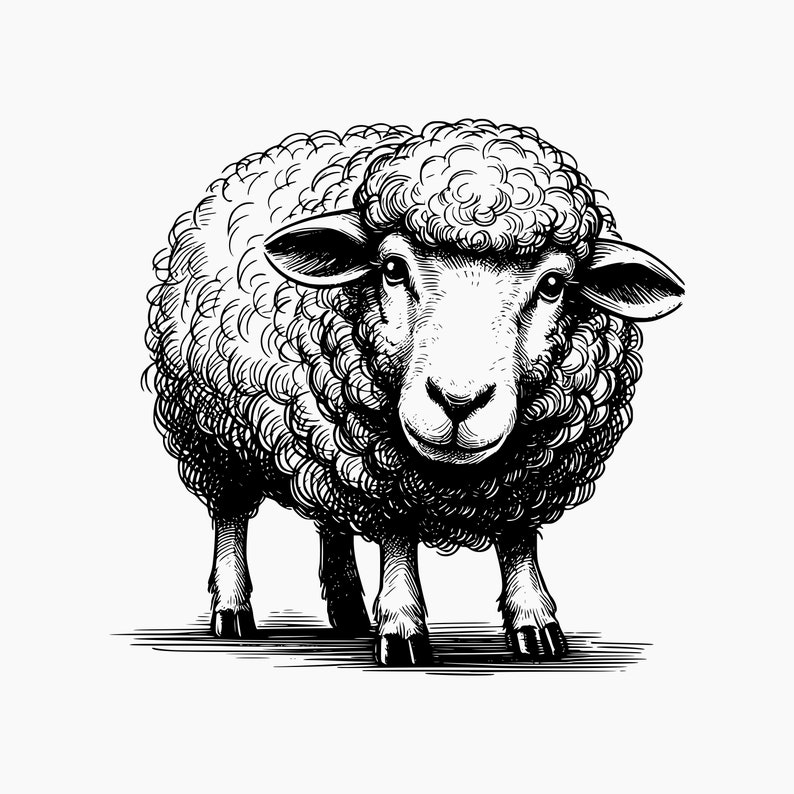 Sheep Sketch Style. Svg Png Eps Dxf Cut Files. - Etsy