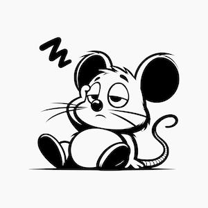 Tired Mouse. 4 Svg Bundle. Svg Png Eps Dxf Cut Files. - Etsy