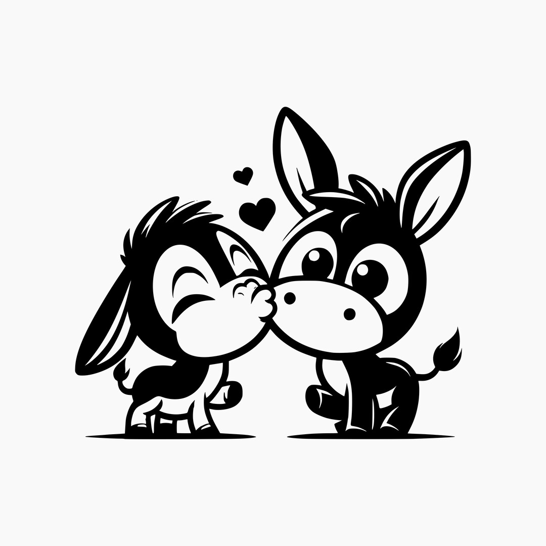 Donkey Kiss. Svg Png Eps Dxf Cut Files. - Etsy UK