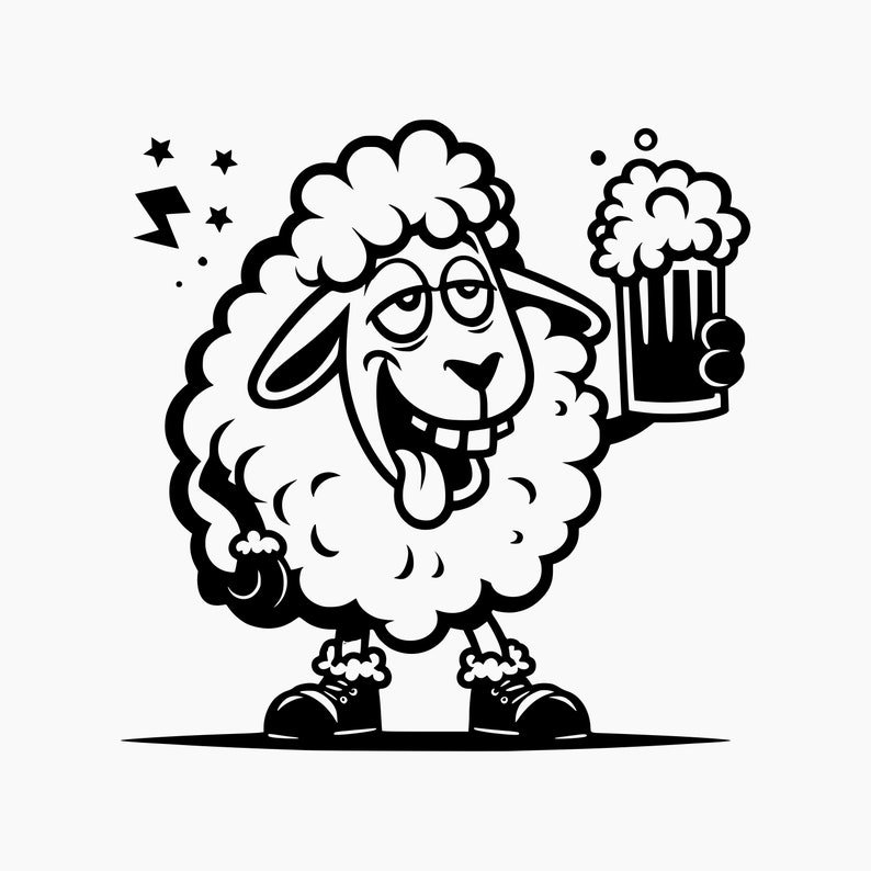Funny Sheep With a Beer. 4 Svg Bundle. Svg Png Eps Dxf Cut Files. - Etsy