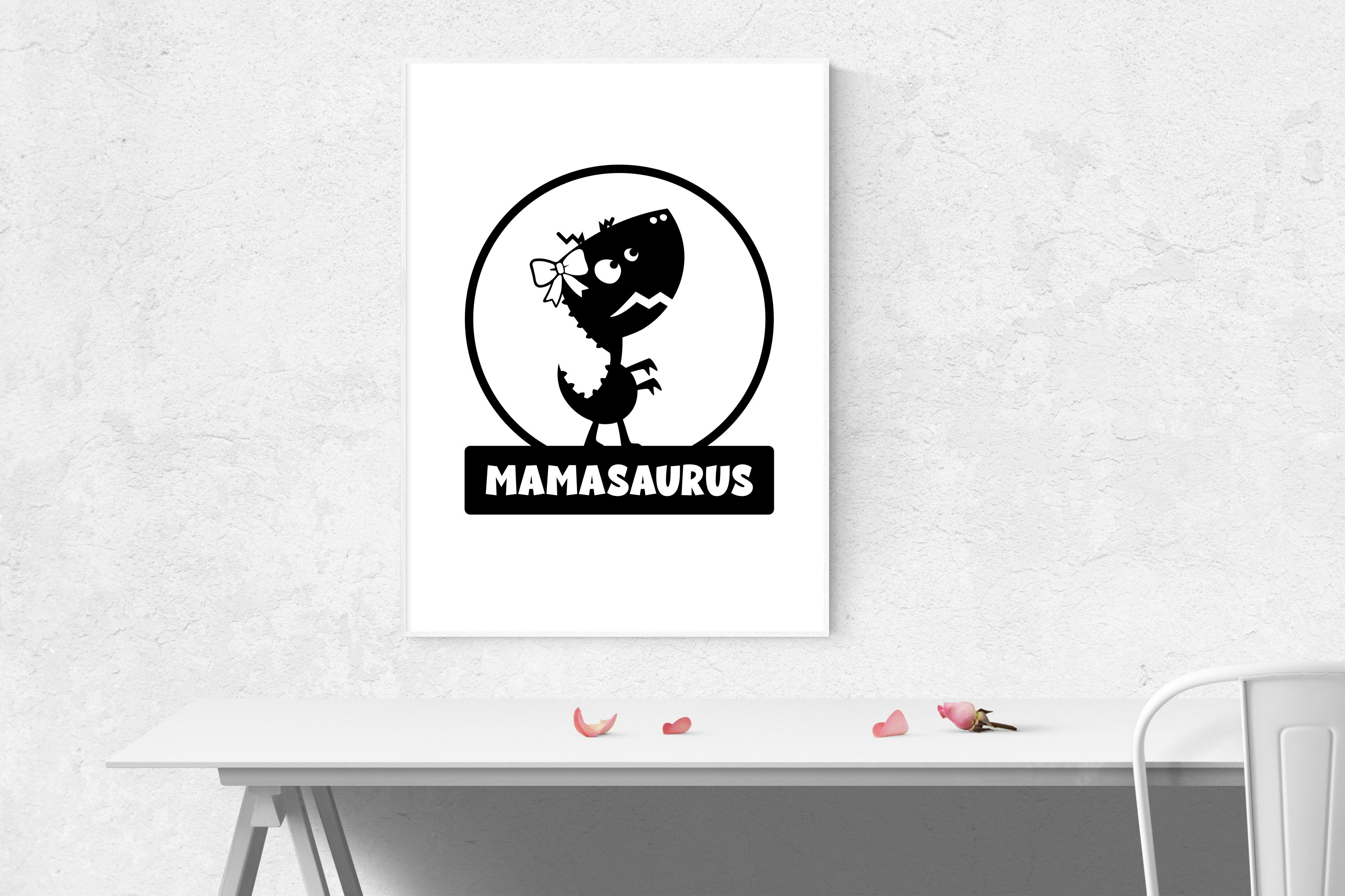 Mamasaurus Rex. Cute black silhouette. Svg Png Eps Dxf Cut | Etsy