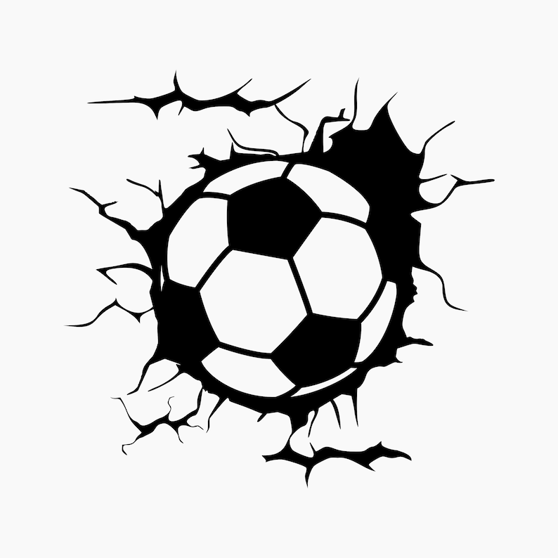 Soccer Ball Cracked Wall. Svg Png Eps Dxf Cut Files. - Etsy