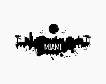 Miami Bold Skyline. Svg Png Eps Dxf Cut Files. - Etsy