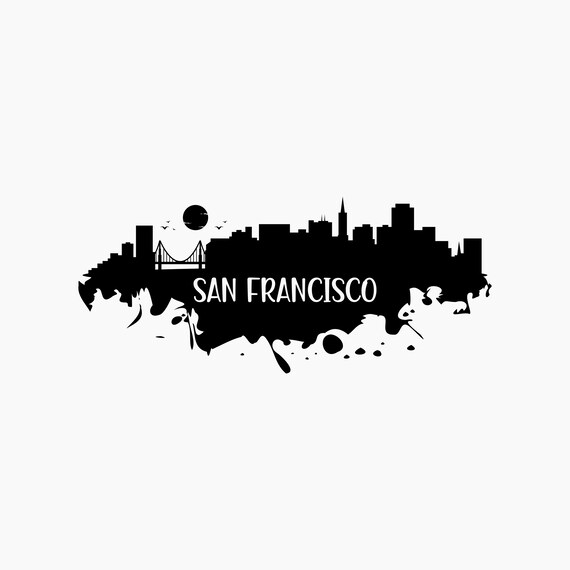 San Francisco Skyline Silhouette. Svg Png Eps Dxf Cut Files. | Etsy