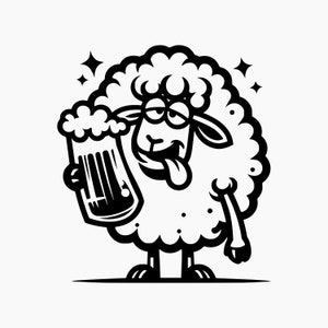 Funny Sheep With a Beer. 4 Svg Bundle. Svg Png Eps Dxf Cut Files. - Etsy