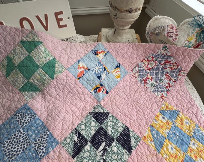 Vintage Cutter Postage Stamp Pattern Quilt Block for Repurposing ...