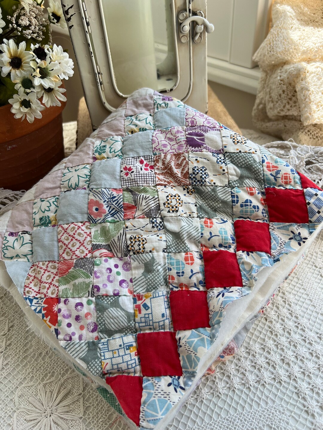 Vintage Cutter Quilt Postage Stamp Design Ephemera Handmade Patchwork ...