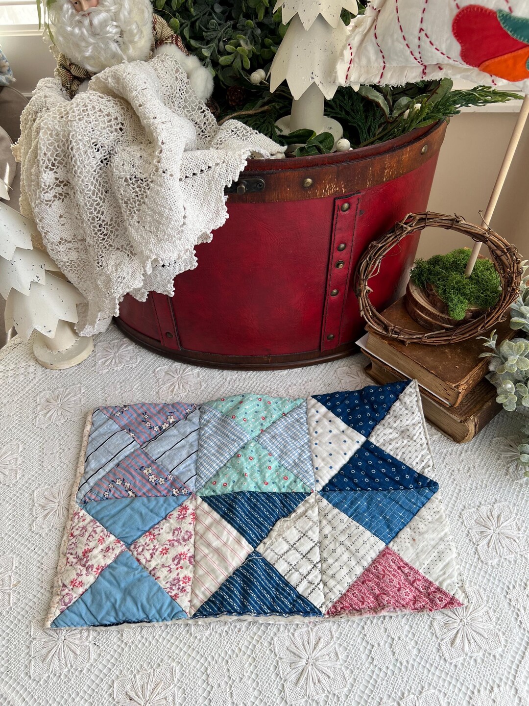Vintage Cutter Quilt Piece for Repurposing a Handmade Patchwork Scrap ...