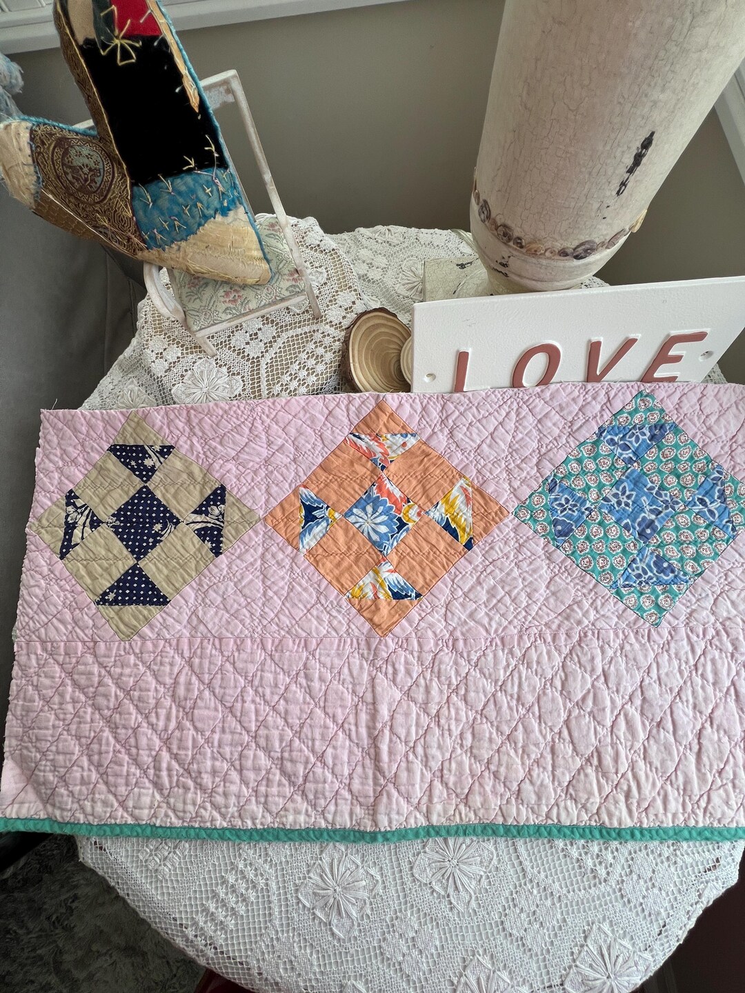 Vintage Cutter Postage Stamp Pattern Quilt Block for Repurposing ...