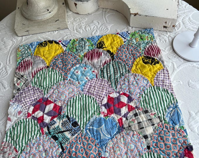 Handmade Vintage Quilt Block for Repurposed Sewing and Crafting Supply ...