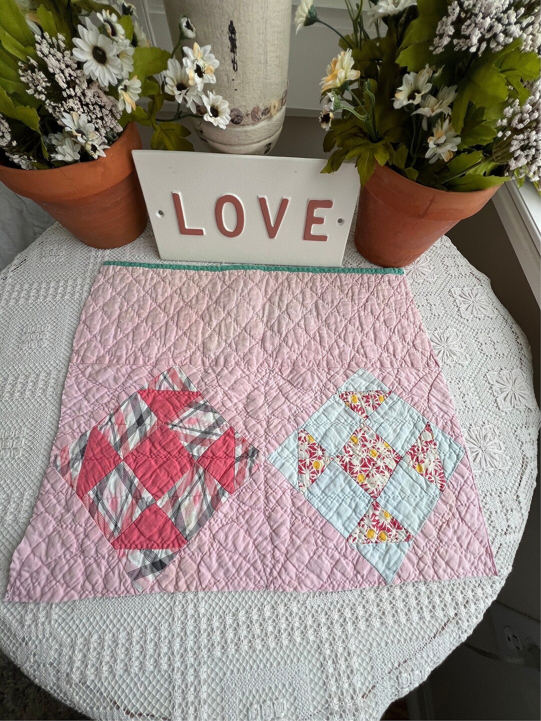 Vintage Cutter Quilt Piece Cotton Quilt Vintage Handmade Craft Quilted ...