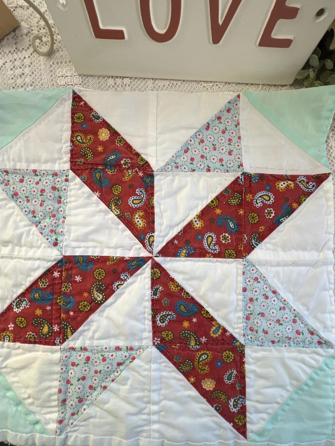 Vintage Quilt Piece for Repurposing Into Upcycled Clothing, Handmade ...
