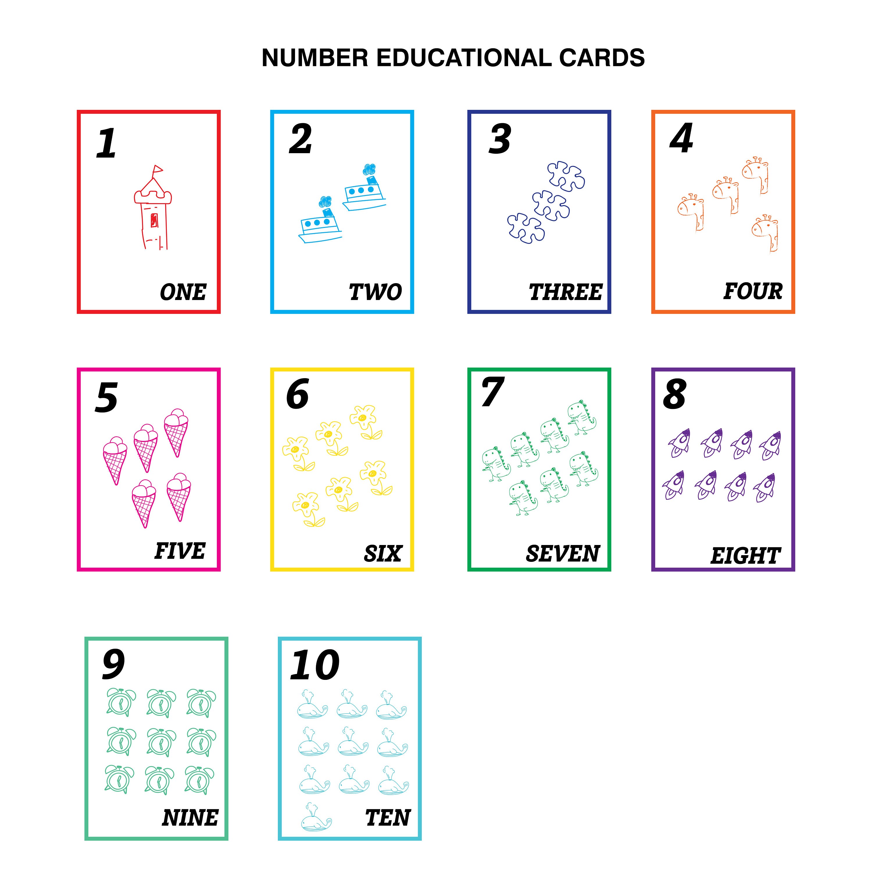 NUMBER FLASH Cards/childcare Center Printable Cards / Educational ...