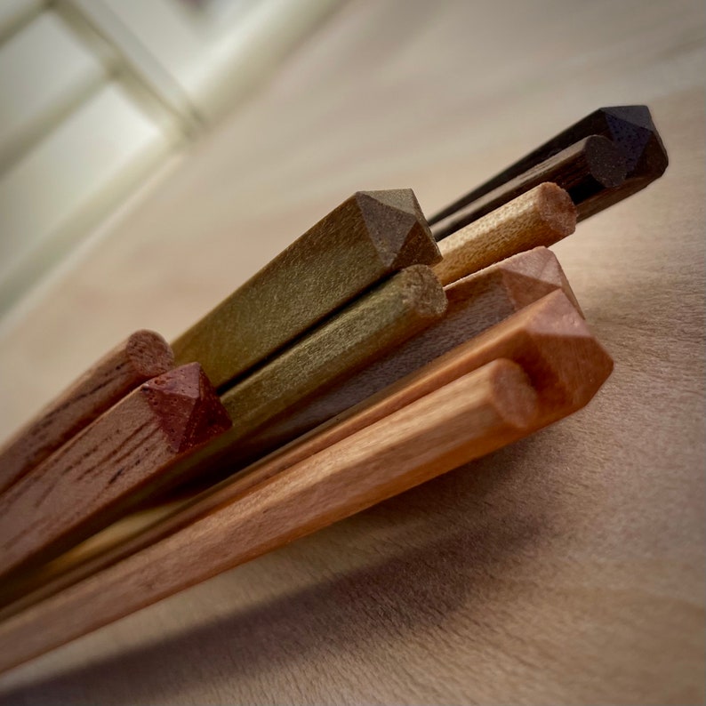 Handcrafted Wood Chopsticks - One Pair - Solid Hardwood - Walnut ...