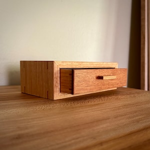 Handcrafted Oak and Mahogany Wood Drawer - Jewelry Box - MADE TO ORDER ...