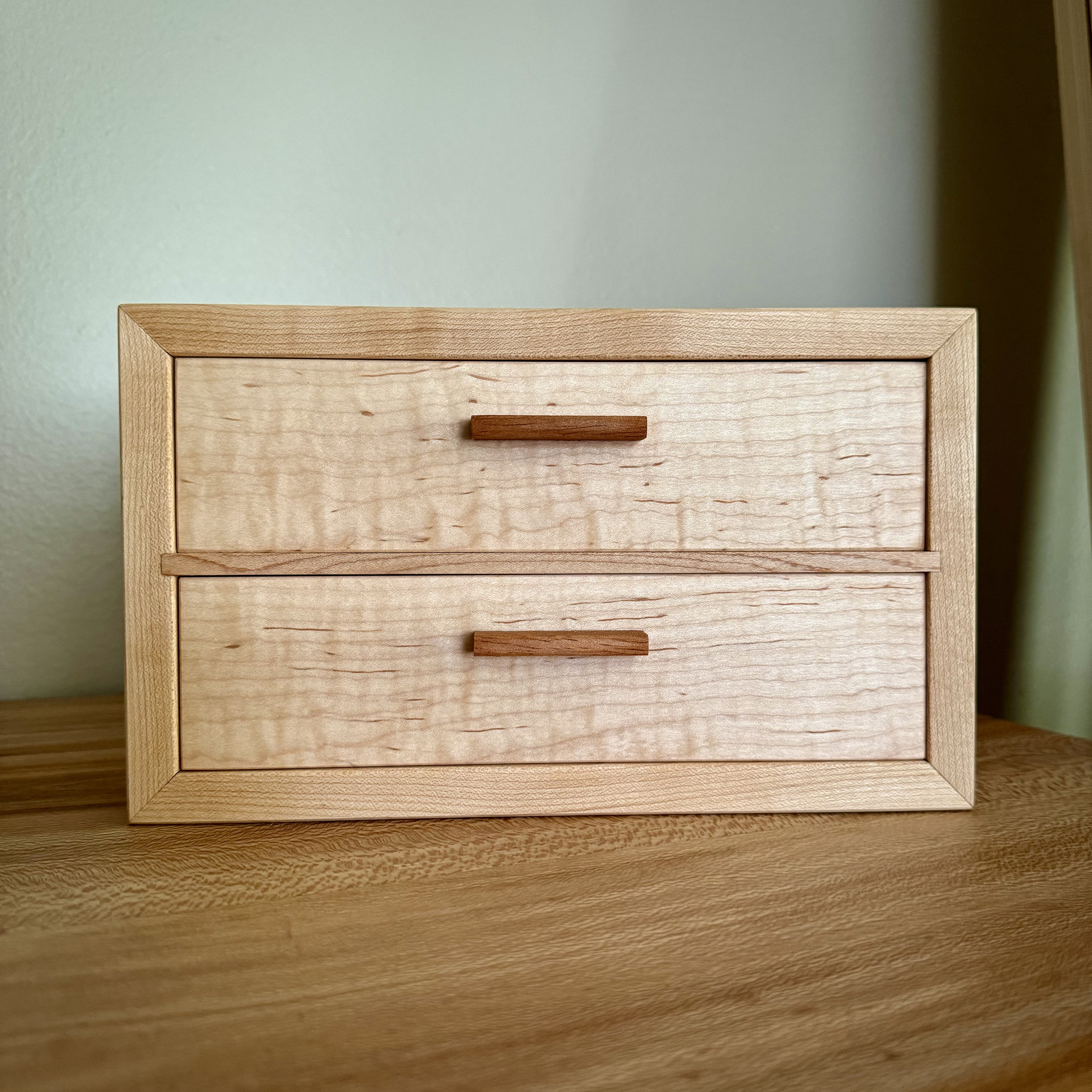 Handcrafted Maple Double Drawer Box - Jewelry Storage - Desk Organizer ...