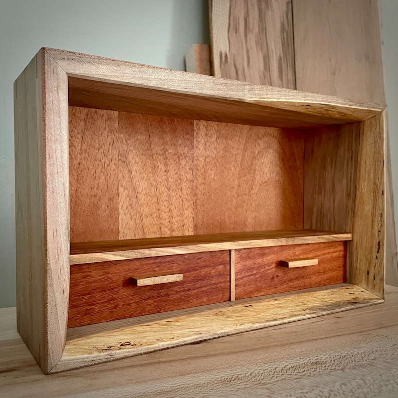 Handcrafted Maple and Spanish Cedar Live Edge Display Cabinet - Etsy