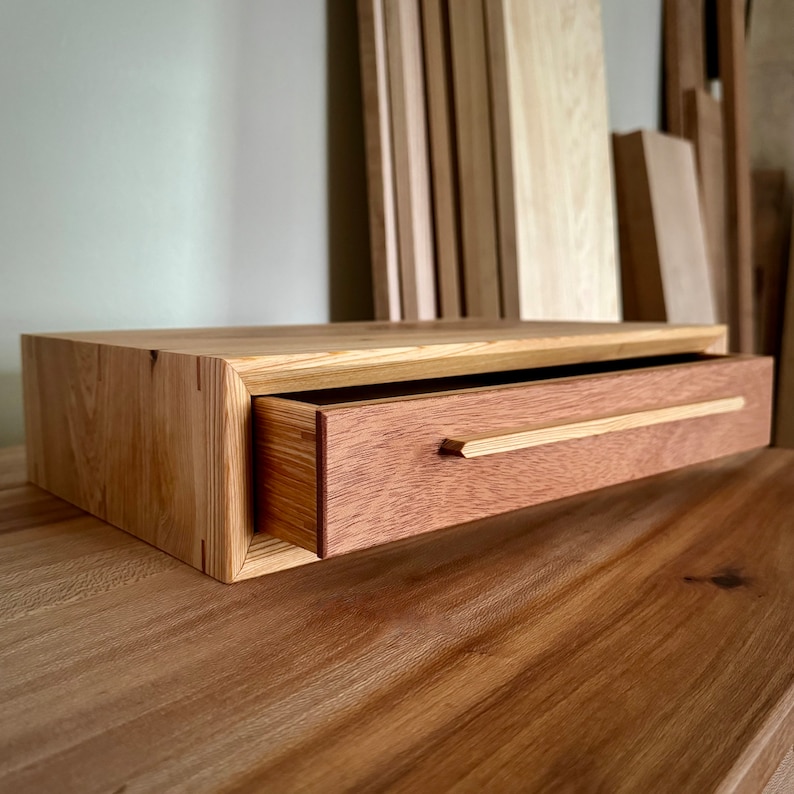 Handcrafted Cypress and Mahogany Wood Drawer Single Drawer Box Wood ...