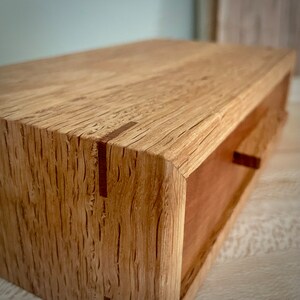 Handcrafted Oak and Cherry Wood Drawer Single Drawer Box Wood Jewelry ...