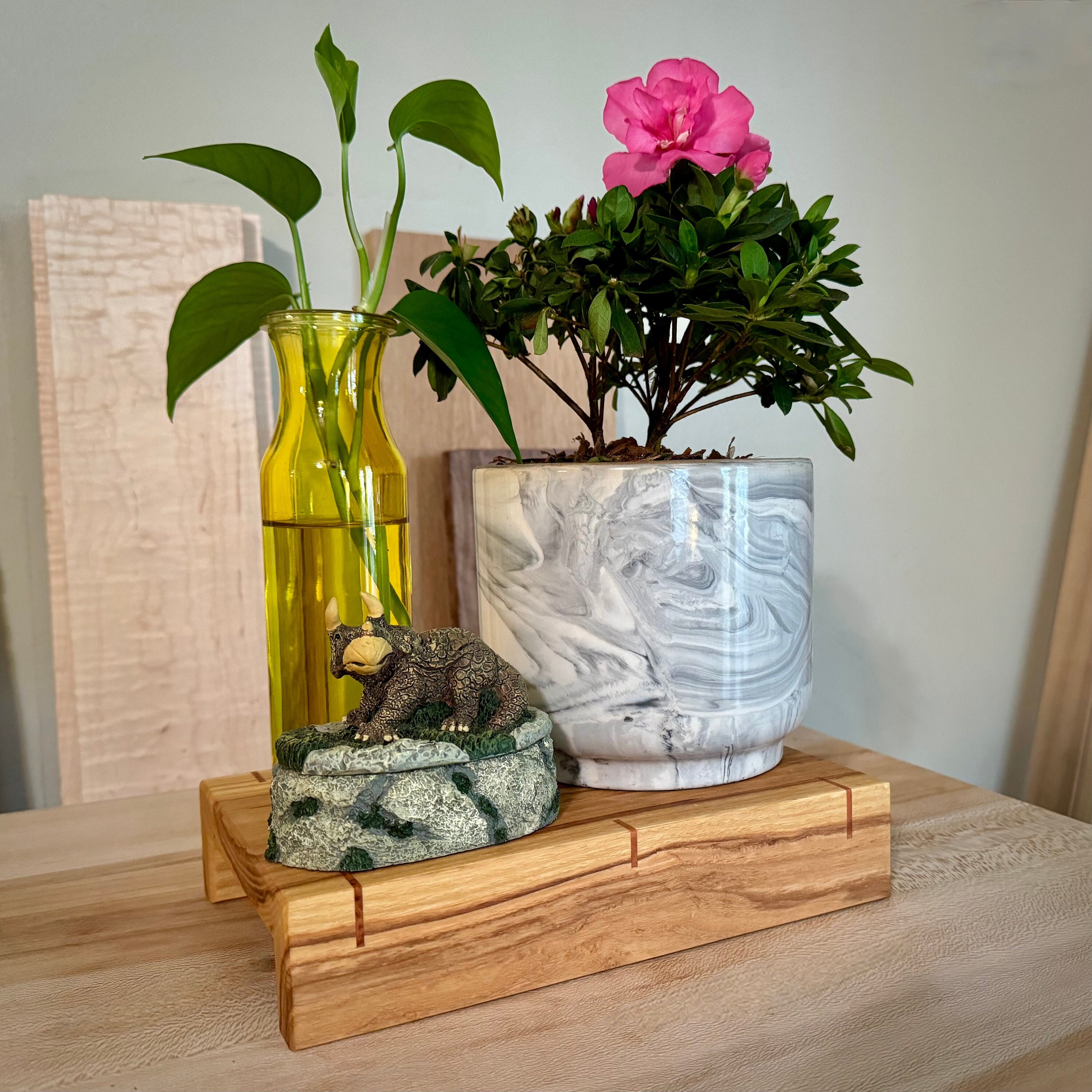 Handcrafted Wood Riser Wood Plant Stand Your Choice Of: Ash, Cherry ...