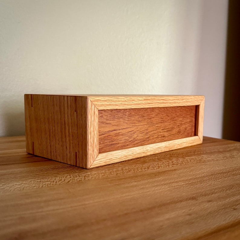 Handcrafted Oak and Mahogany Wood Drawer Single Drawer Box Wood Jewelry ...