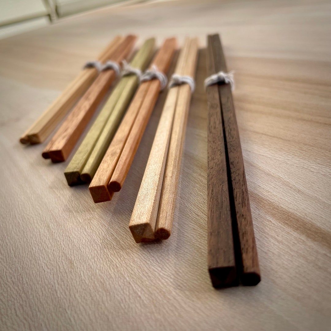 Handcrafted Wood Chopsticks - One Pair - Solid Hardwood - Walnut ...