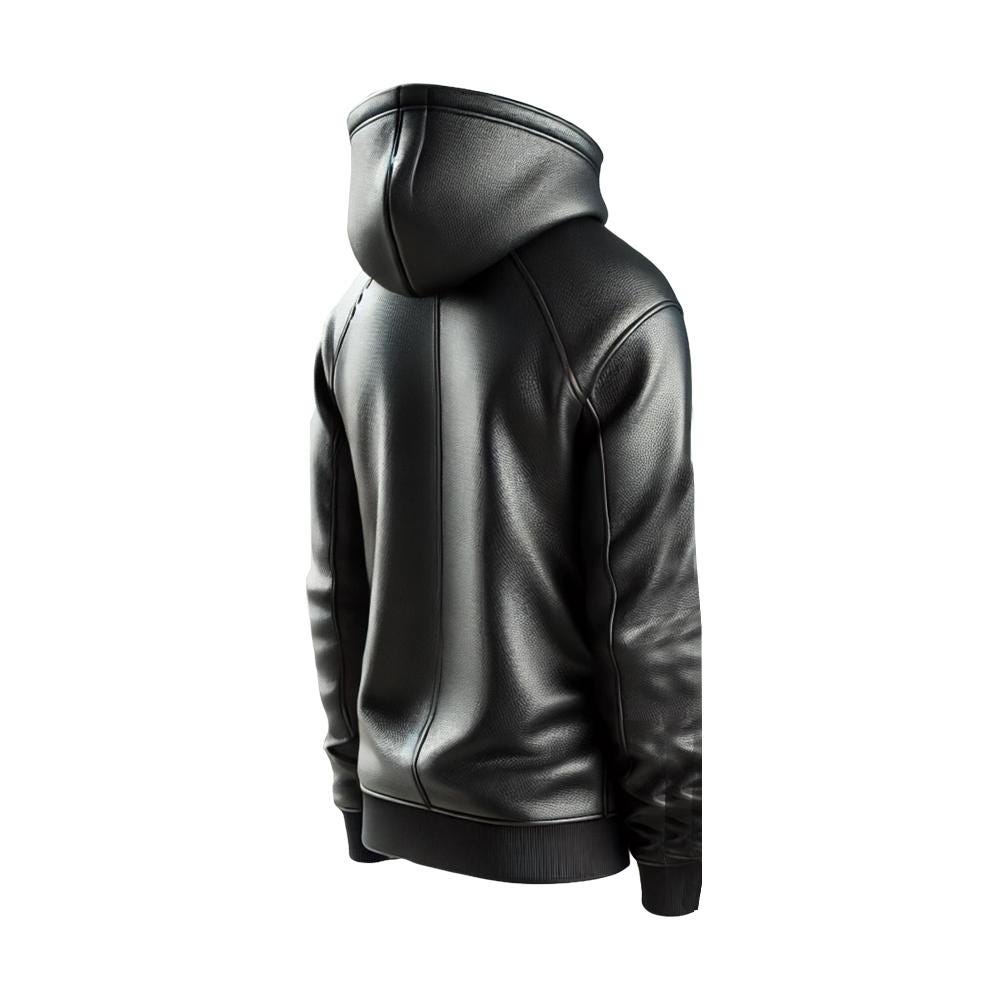 Men's Black Leather Hoodie With Genuine Lambskin Leather Hoodie - Etsy