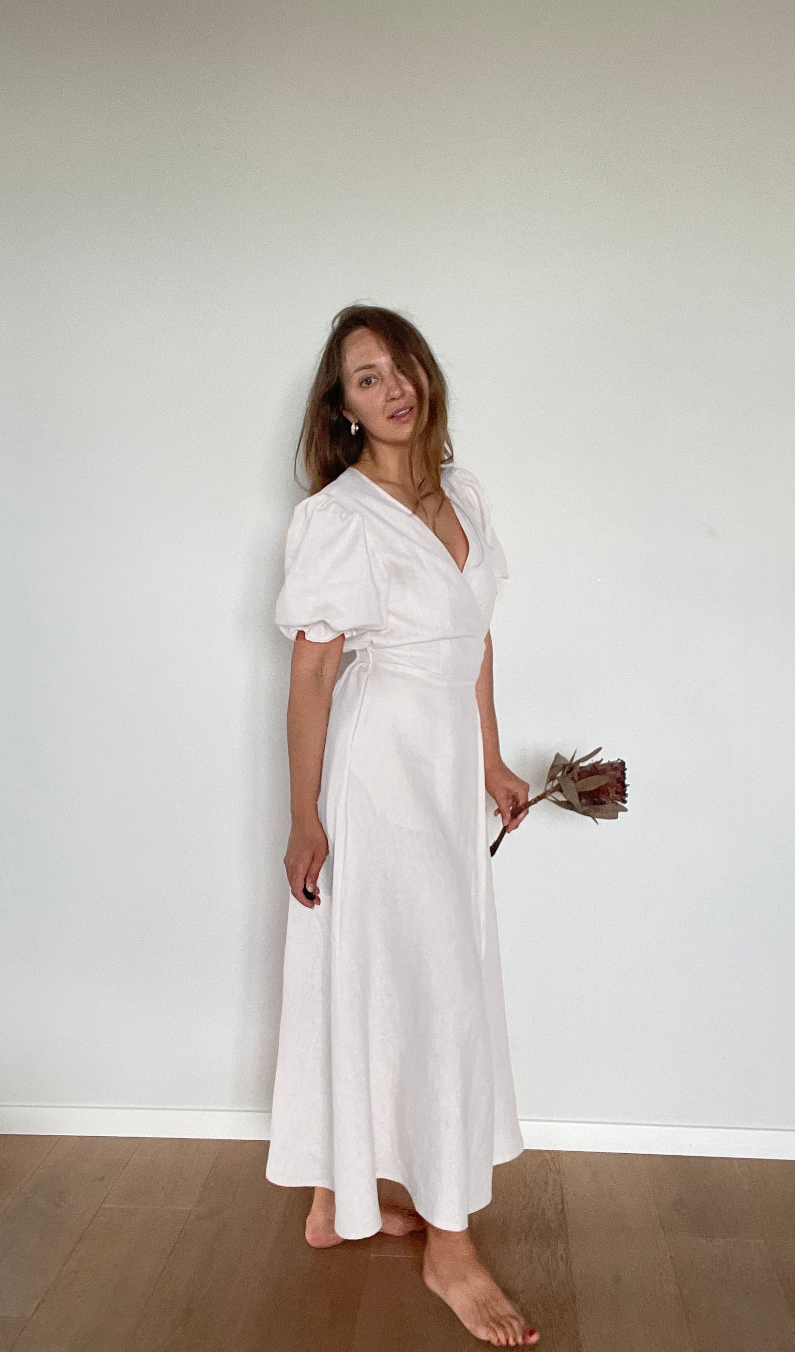 Linen Wedding Dress LUNA, White Linen Dress, Boho Wedding Dress, Rustic ...