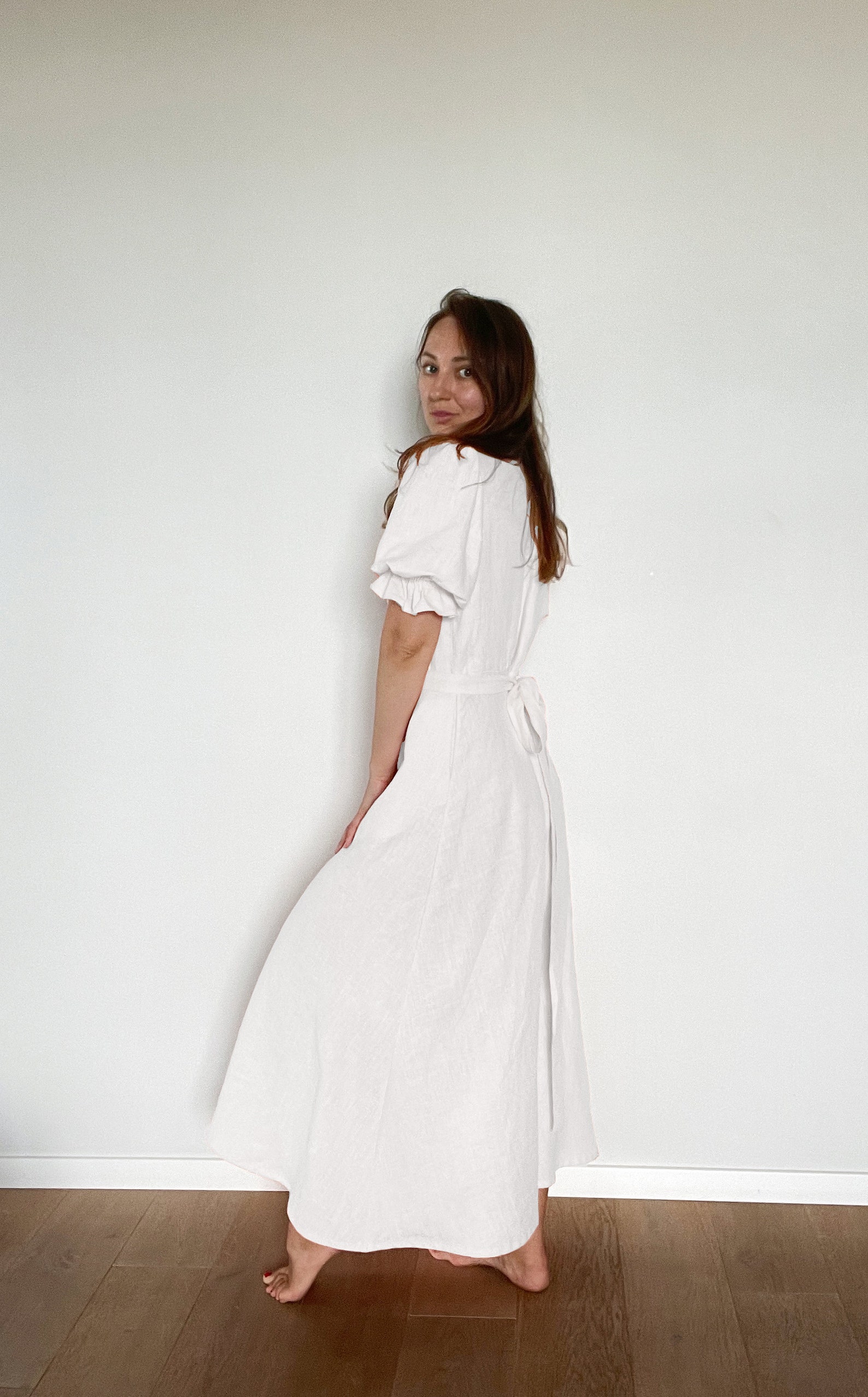 Linen Wedding Dress LUNA, White Linen Dress, Boho Wedding Dress, Rustic ...