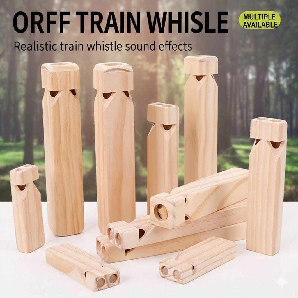 Wooden Train Whistle, Realistic Train Sound, Montessori Musical Toy ...