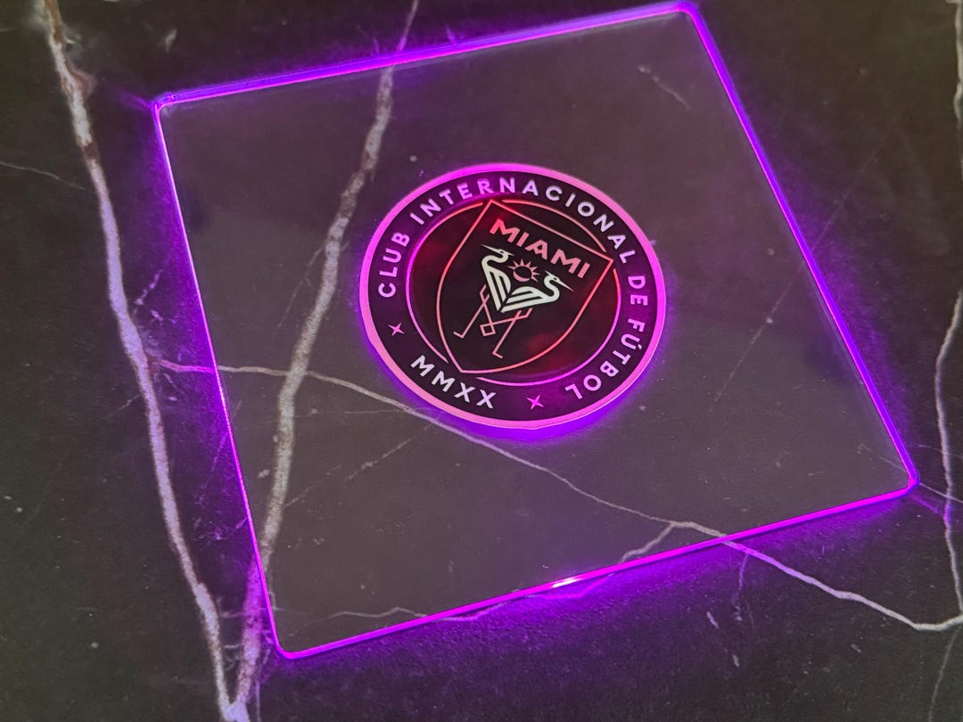 Inter Miami Pink LED Coaster - Etsy