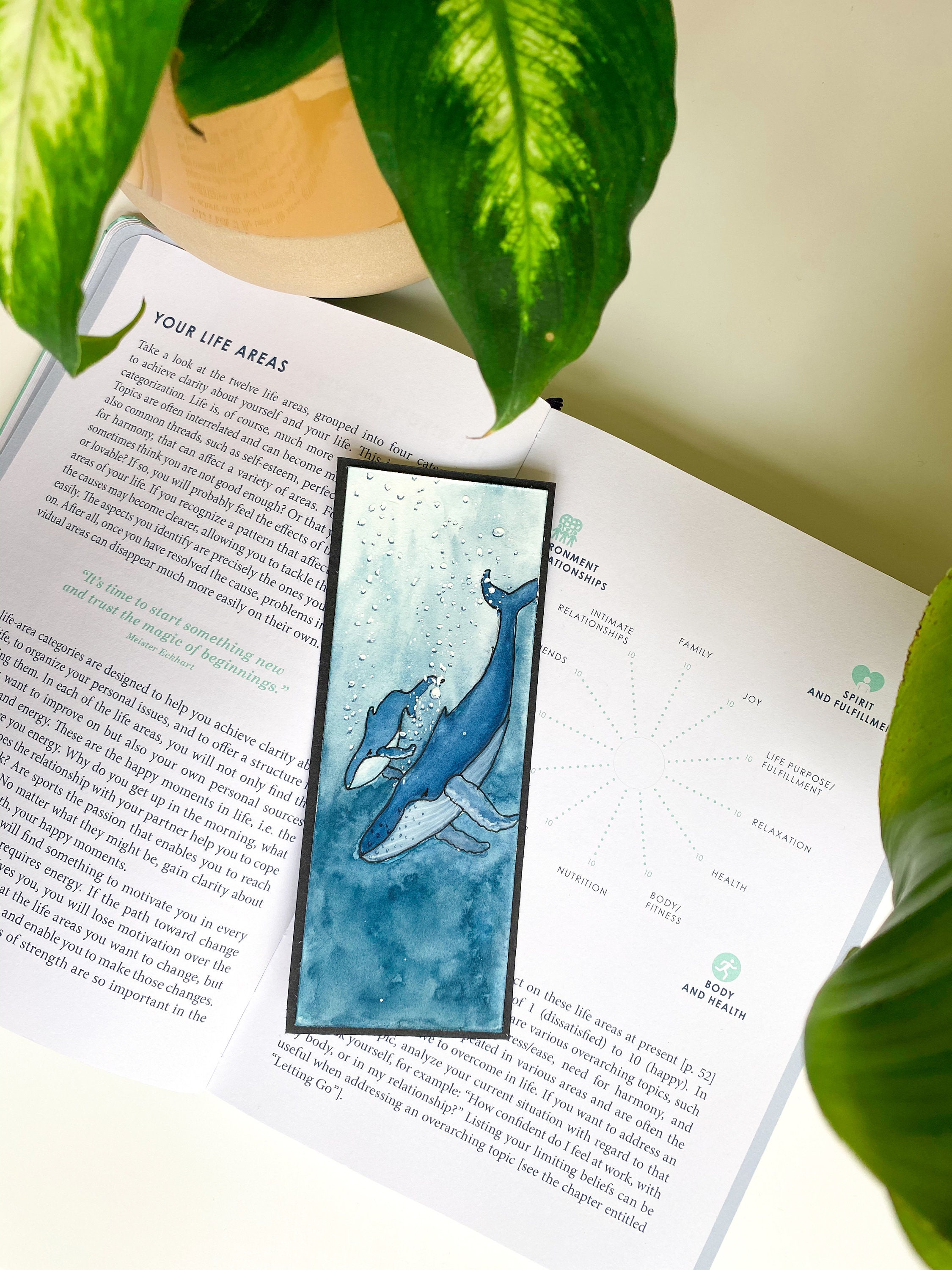 Humpback Whale Bookmarks Handmade Watercolour Bookmark - Etsy