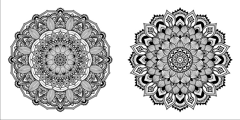 100 Mandala Drawing Pages - Etsy